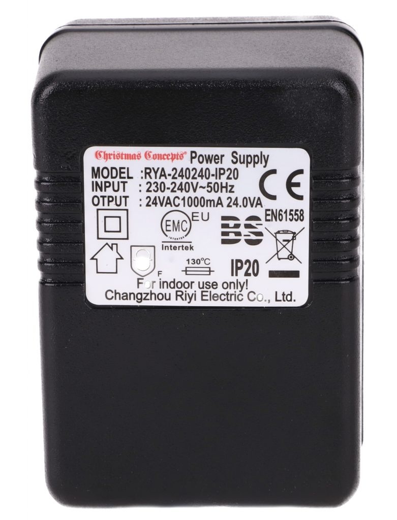 Christmas Concepts® 24V 1000mA Max 24VA AC Adaptor without lead ...
