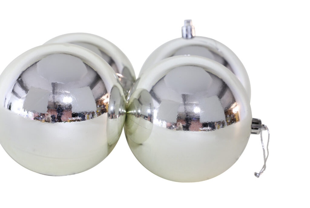 10 Extra Large 100mm Baubles - Christmas Tree Baubles (Purple & Silver ...