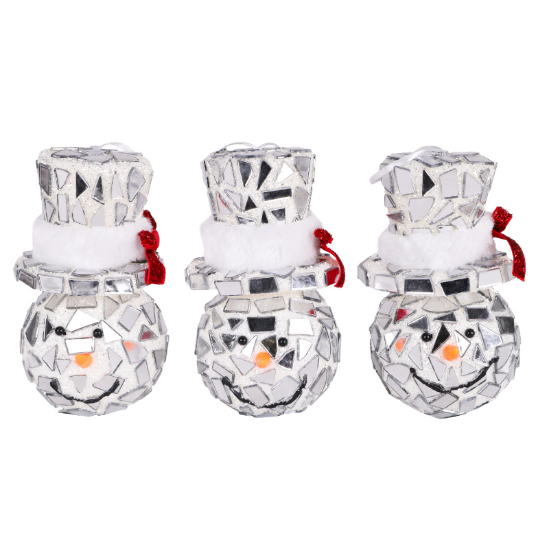 Christmas Concepts® Pack of 3-8.5cm Snowman Mirror Effect Hanging ...