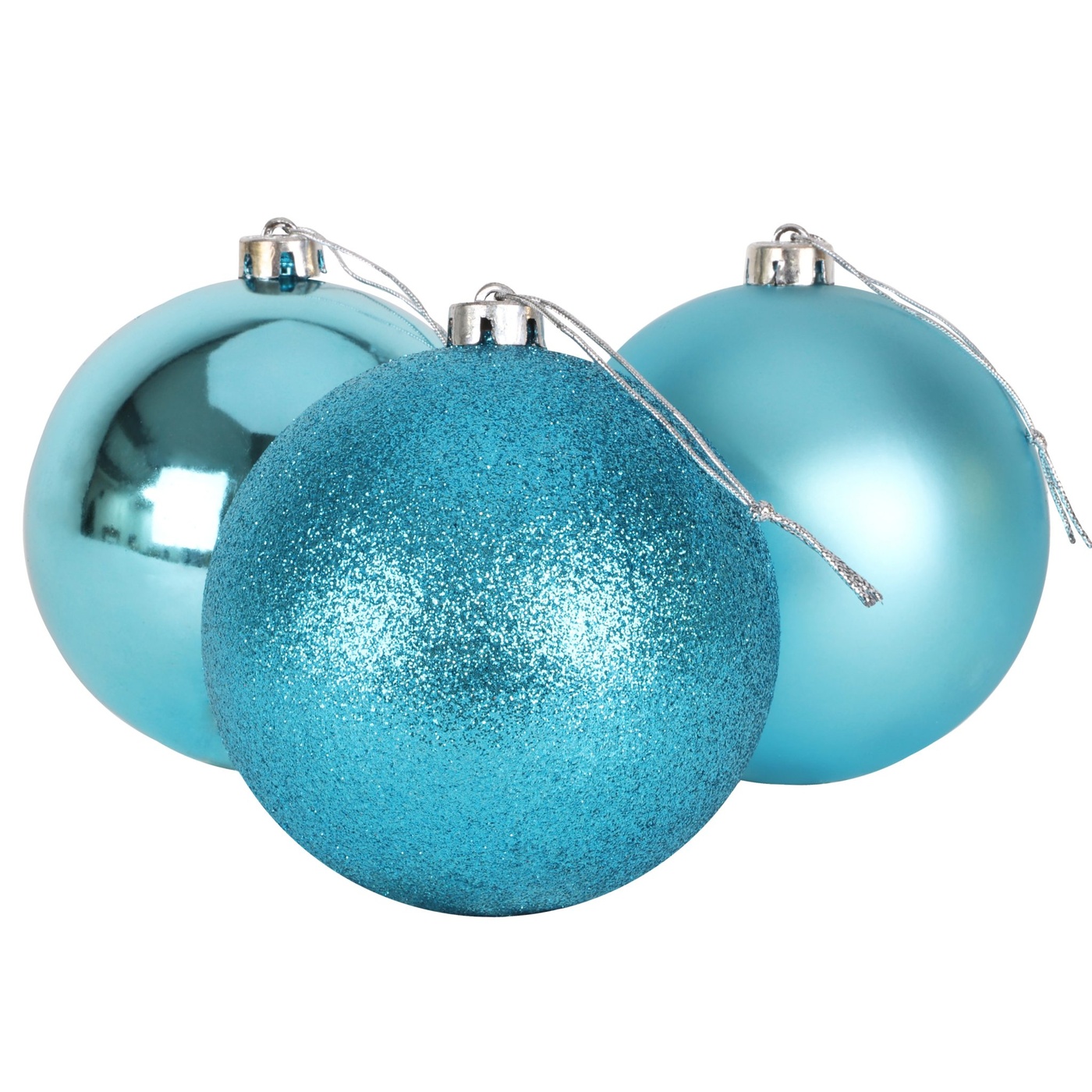 Pack Of 2-200mm Baubles - Shiny & Glitter Design - Giant Christmas ...