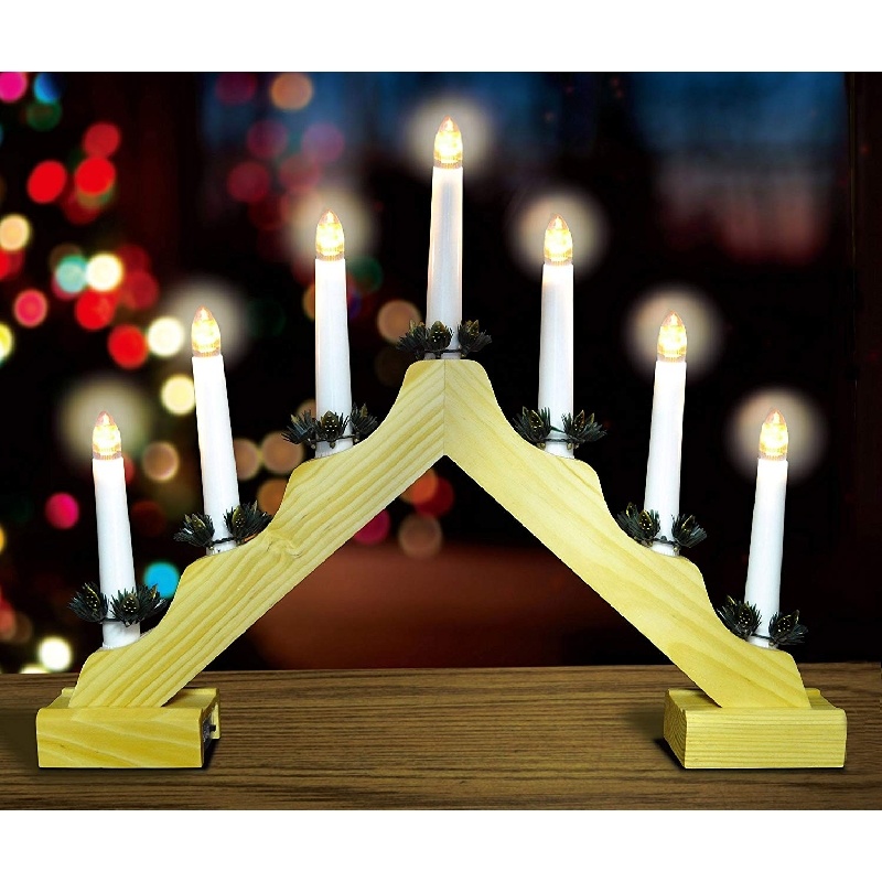 Christmas Concepts® Christmas Wooden Candle Bridge With Warm White LED ...