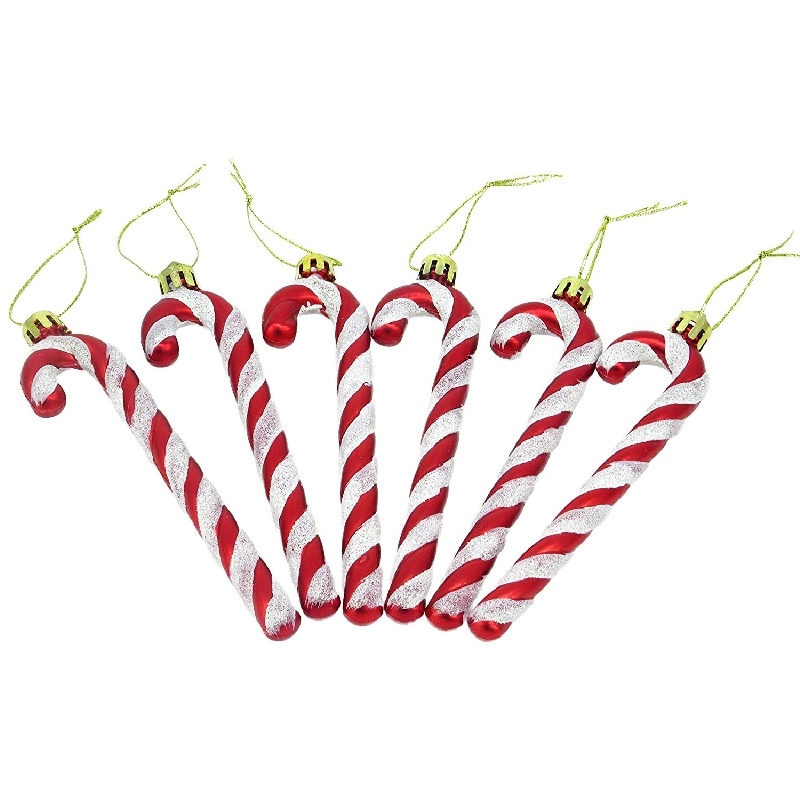 Christmas Concepts® Pack Of 6-13cm Glitter Candy Cane Christmas Tree ...