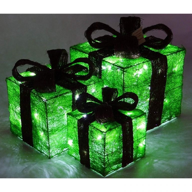 Christmas Concepts® 3 Piece Light Up Christmas Parcel Set - Lime Green ...