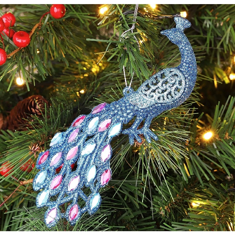 Peacocks Tree Decorations Christmas Decorations by Christmas Concepts
