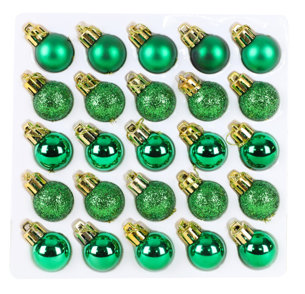 Christmas Concepts® Pack of 25-25mm Mini Christmas Tree Baubles - Shiny ...