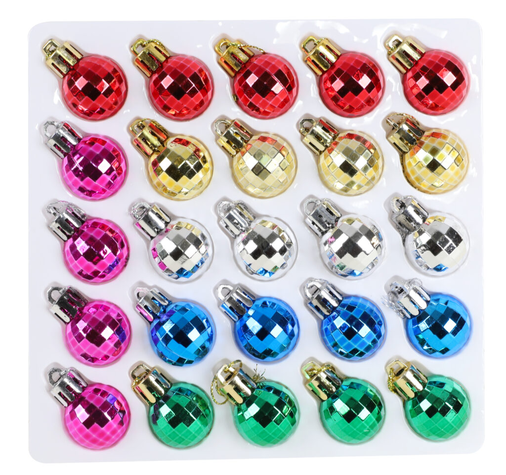 Christmas Concepts® Pack of 25-25mm Mini Christmas Tree Baubles - Shiny ...