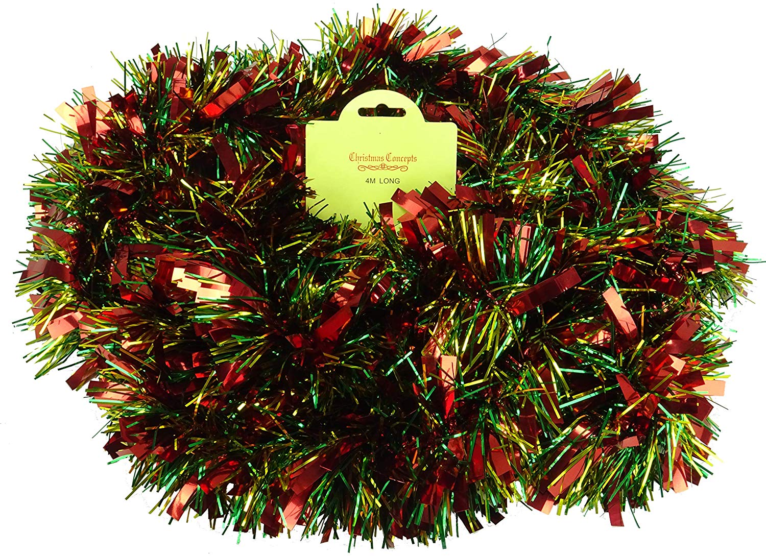 Red/Green/Gold Chunky/Fine Christmas Tinsel - 4 Metre - Christmas ...
