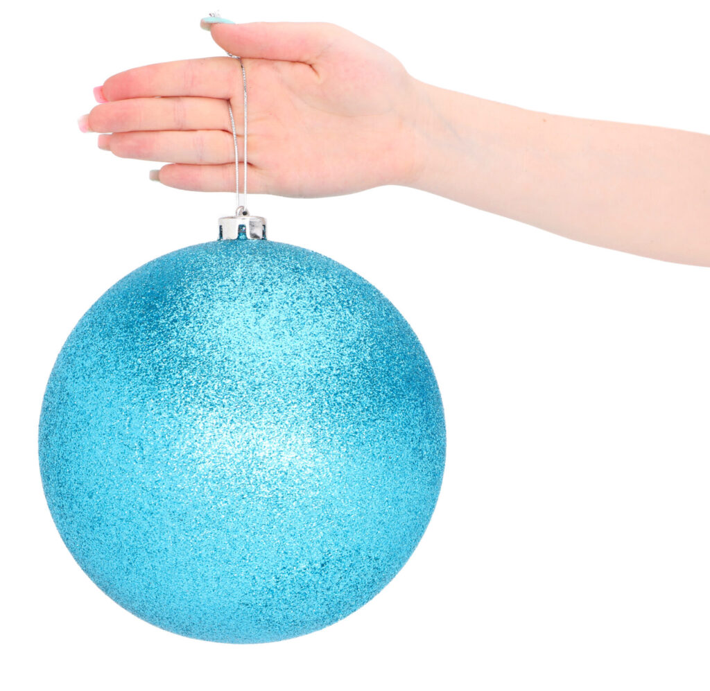 Pack Of 2-200mm Baubles - Shiny & Glitter Design - Giant Christmas ...