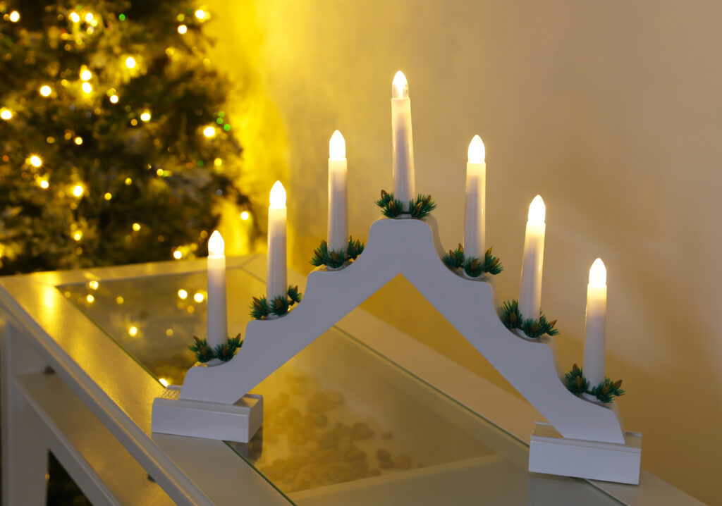 Christmas Concepts® Christmas White Wooden Candle Bridge With Warm ...