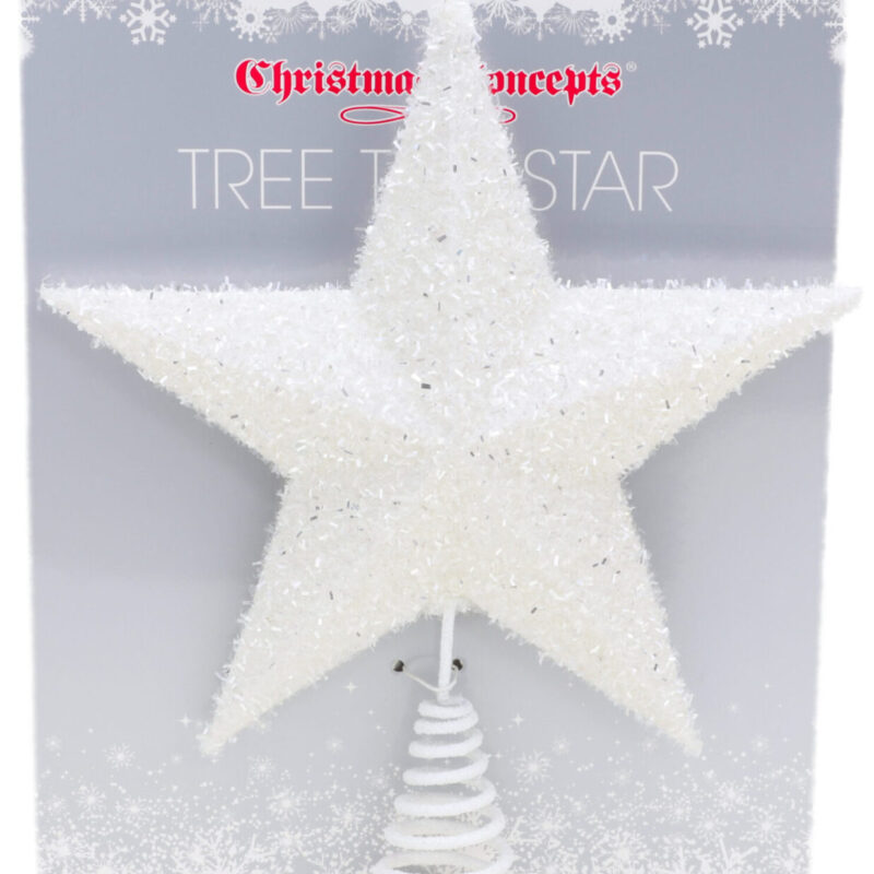 Christmas Concepts® 28cm Sparkly White Tree Top Star Christmas ...