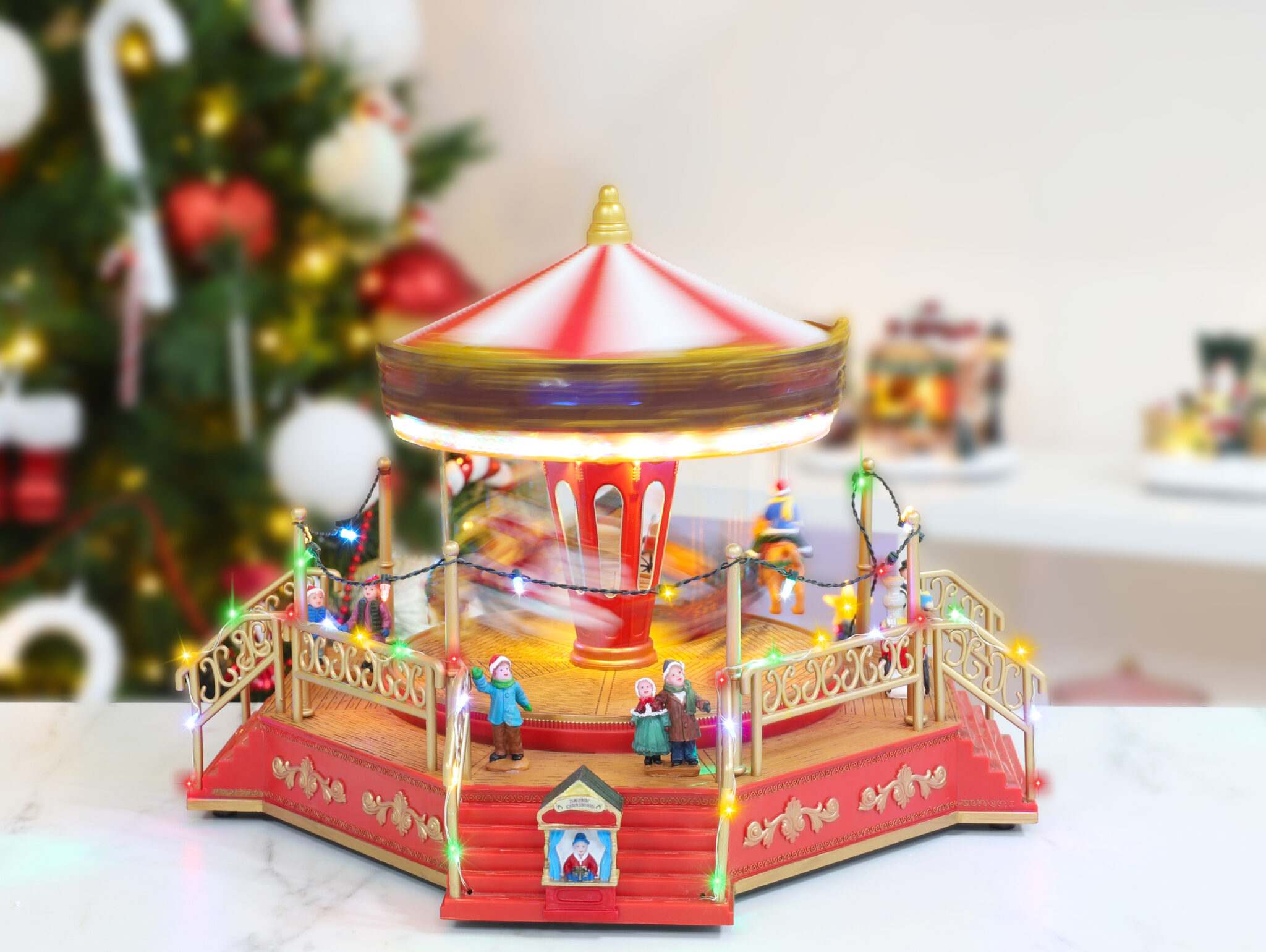 Christmas Concepts® 40cm Animated Christmas Carousel with Multi ...