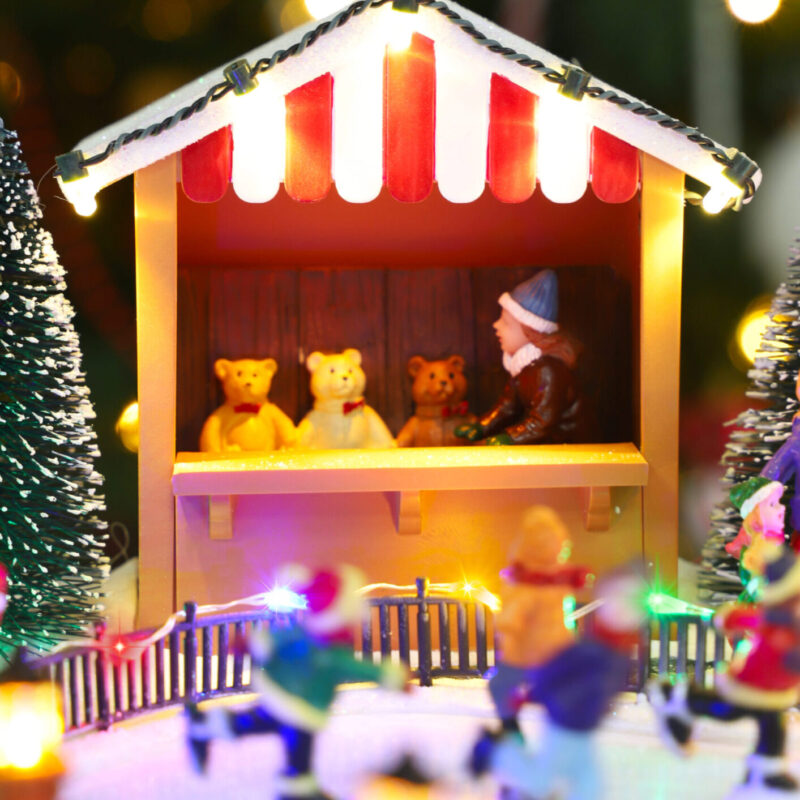Christmas Concepts® 38cm Animated Ice Rink with Christmas Market Scene ...