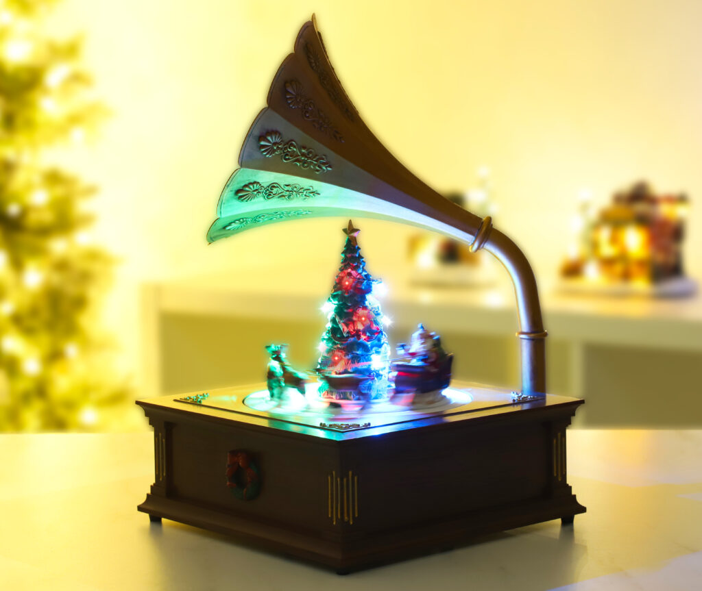 Vintage Record Player with Music and Lights - Christmas Concepts