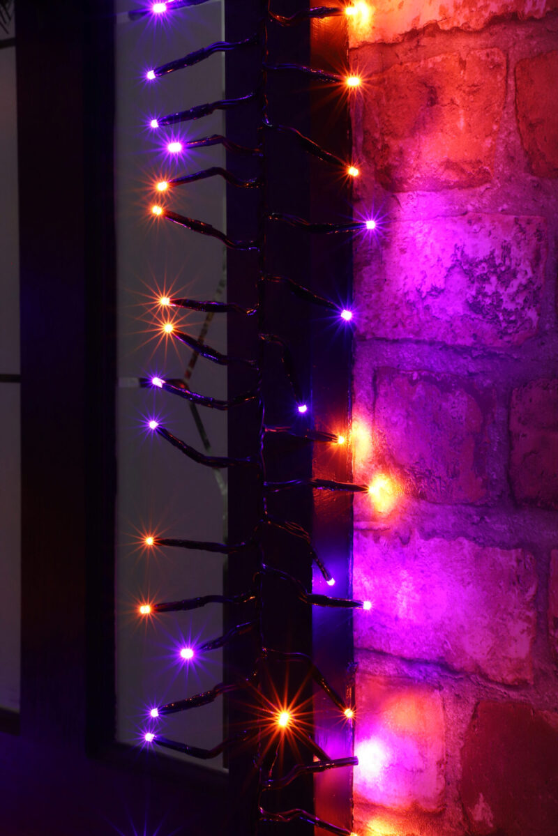 Christmas Concepts® 500 6M/20FT Orange/Purple LED Cluster Lights with 8 ...