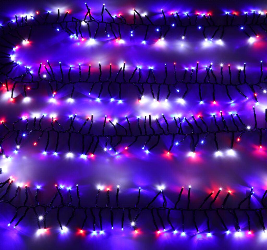 Christmas Concepts® 500 6M/20FT Red/Blue White LED Cluster Lights with ...