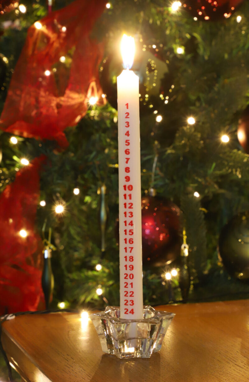 Pack of 2 - 25cm Christmas Advent Candle – Traditional Countdown to ...