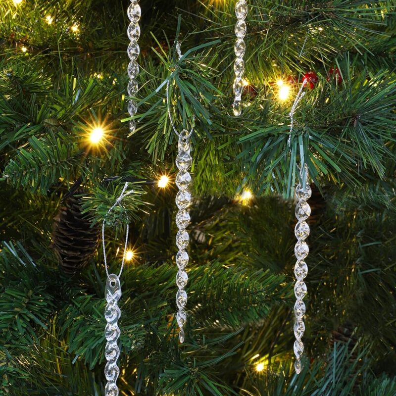 Pack of 24-13cm (5") Transparent Icicle Decorations - Luxury Christmas ...